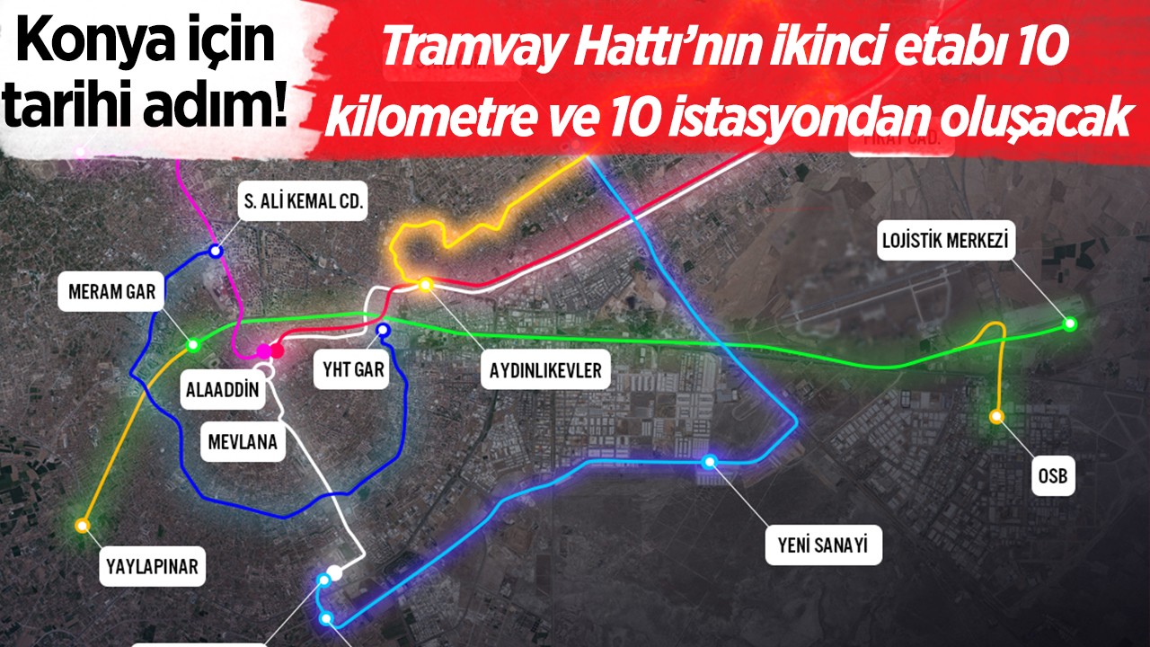 Konya için tarihi adım! Tramvay Hattı’nın ikinci etabı 10 kilometre ve ...